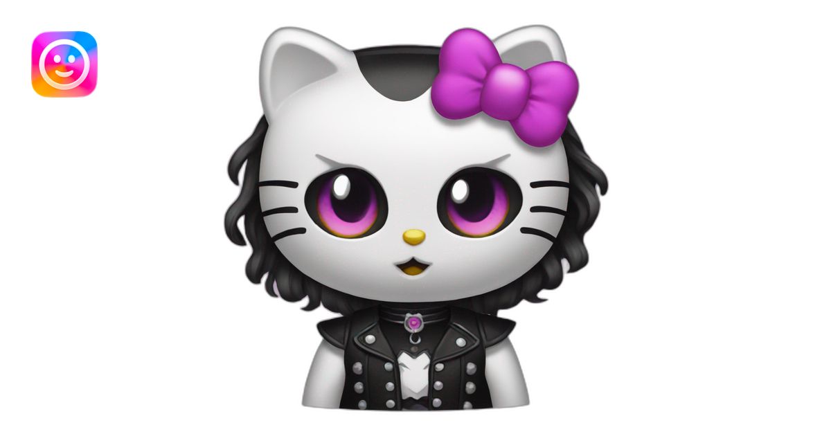 Hello kitty Goth emoji | AI Emoji Generator
