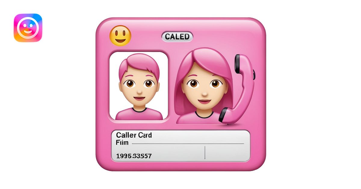 Pink caller Id card emoji | AI Emoji Generator