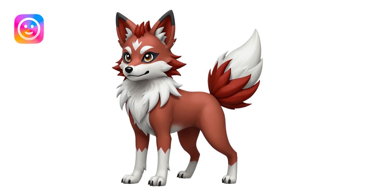 Lycanroc-Mightyena-fusion emoji | AI Emoji Generator