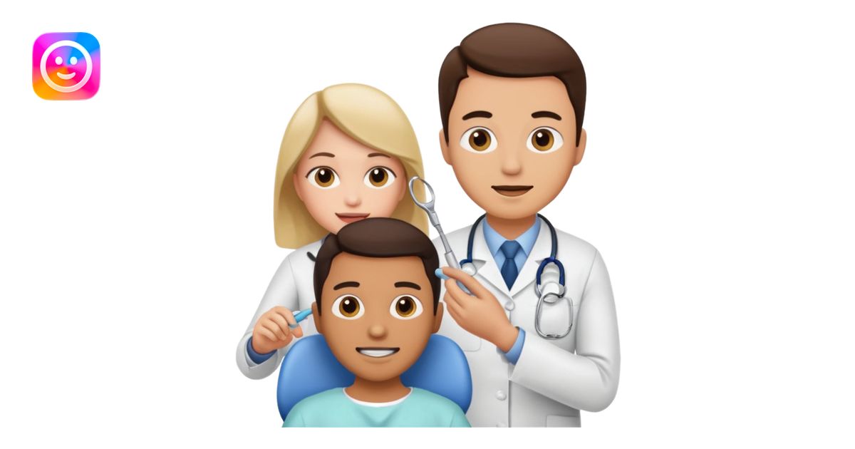 Dentist with patient emoji | AI Emoji Generator