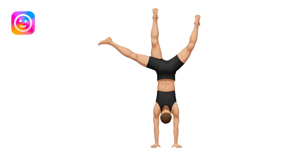 black shorts and tank tops white man handstand emoji | AI Emoji Generator