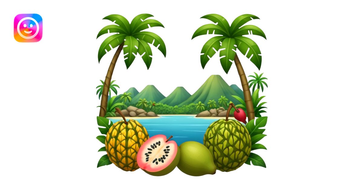 tropical jungle fruit landscape emoji | AI Emoji Generator
