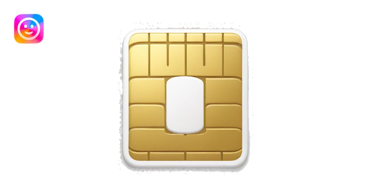 SIM Card white and gold less details emoji | AI Emoji Generator
