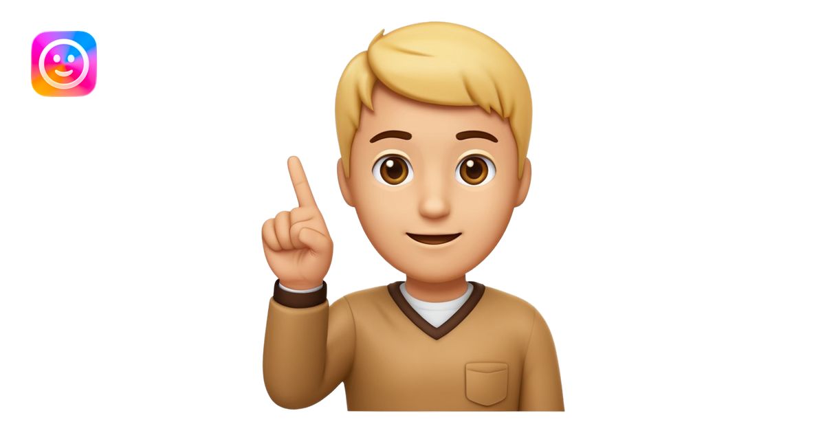 Please create a 3D emoji that shows the number 1 using fingers.Index ...