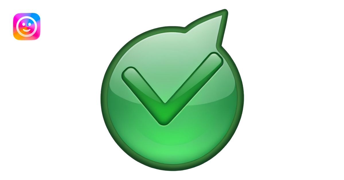 A tick sign with the background as blue emoji | AI Emoji Generator