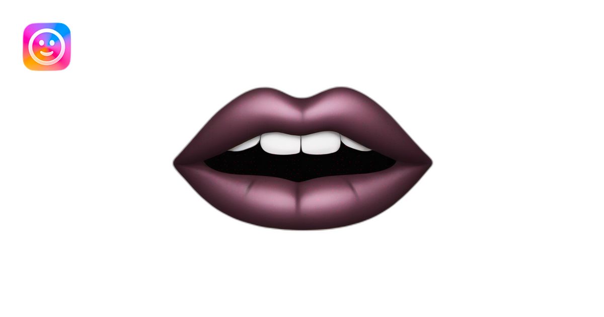 lips with black lipstick bitting un lip emoji | AI Emoji Generator
