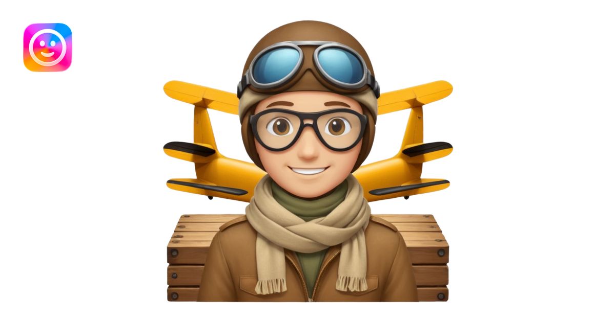 Sky Sailor – Aviator with goggles and scarf, leaning on deck emoji | AI ...