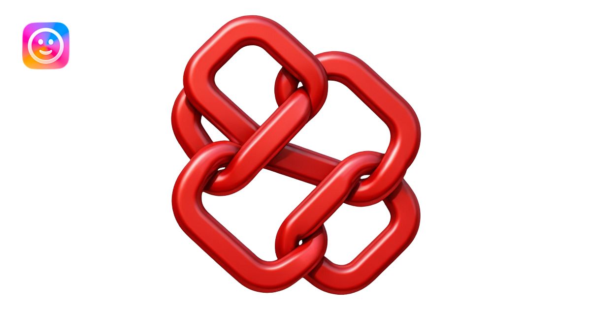 Red chain link logo emoji | AI Emoji Generator