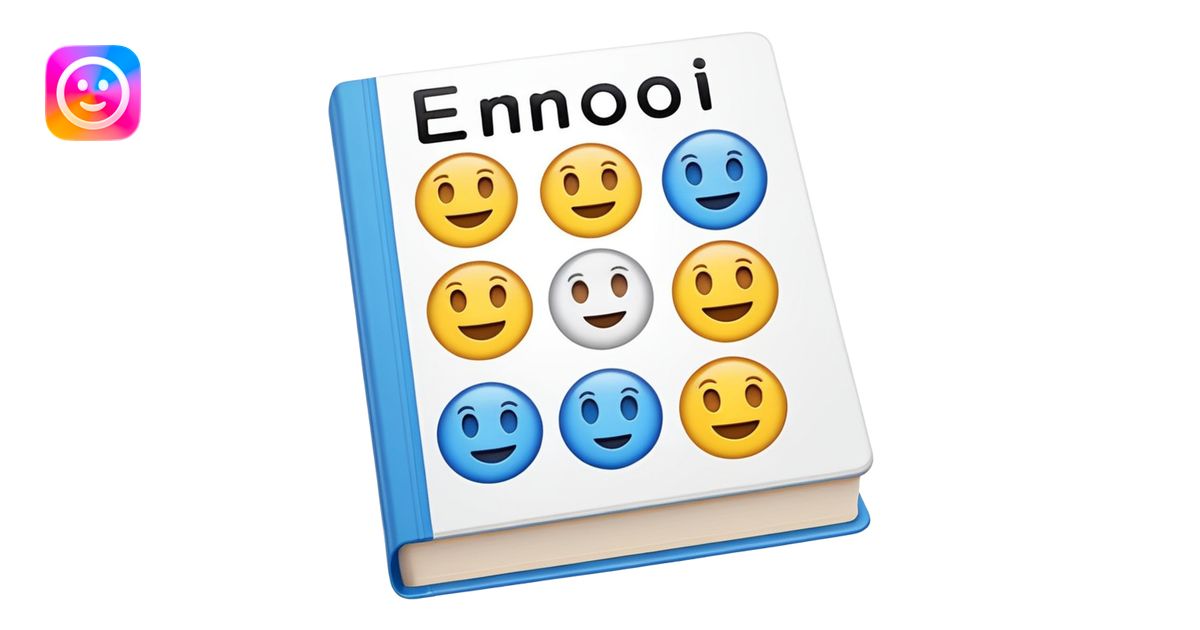 A textbook with the word 'emoji' written on the cover emoji | AI Emoji ...