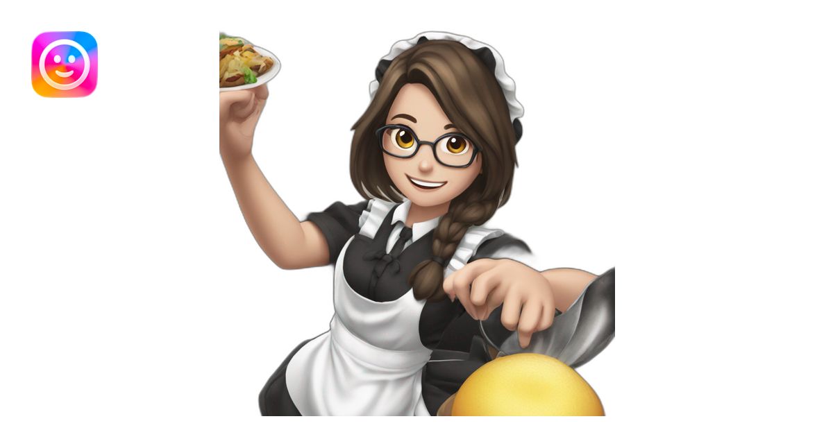 smiling maid serving delicious food emoji | AI Emoji Generator