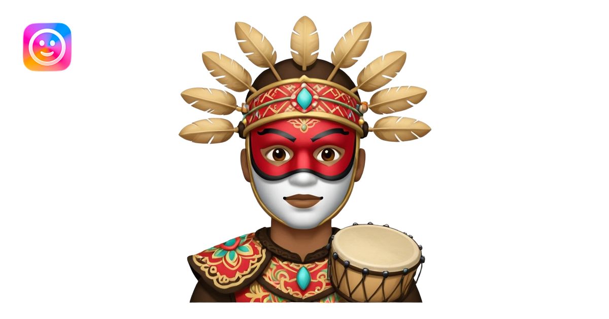 Masked Festival Drummer man emoji | AI Emoji Generator