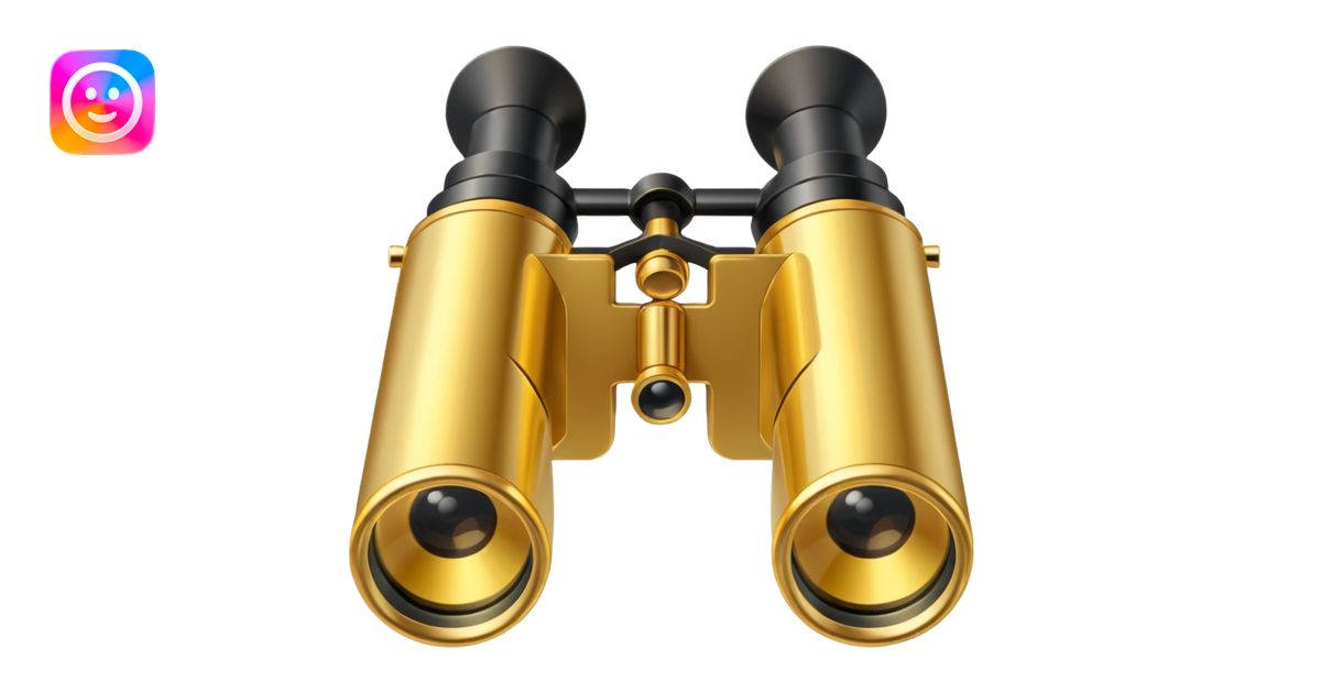 gold binoculars with large lenses simple eye holes and straight shaft ...