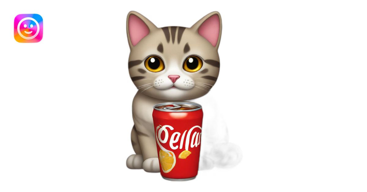 Cat with cola emoji | AI Emoji Generator
