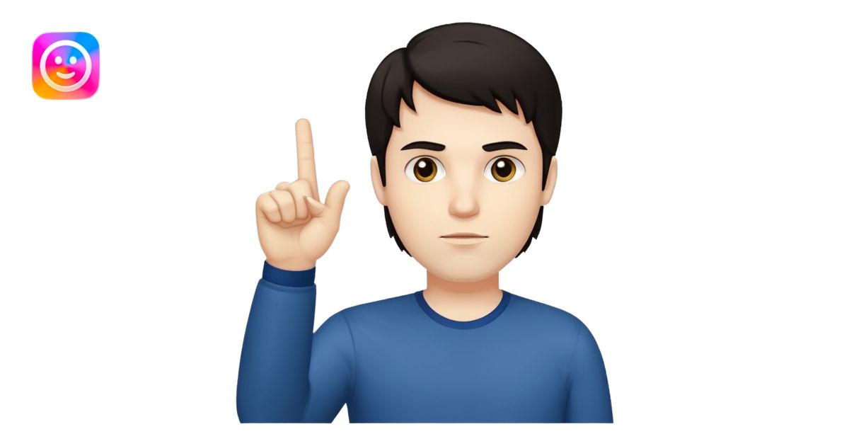 White man darl hair and neutral expression with middle finger emoji ...