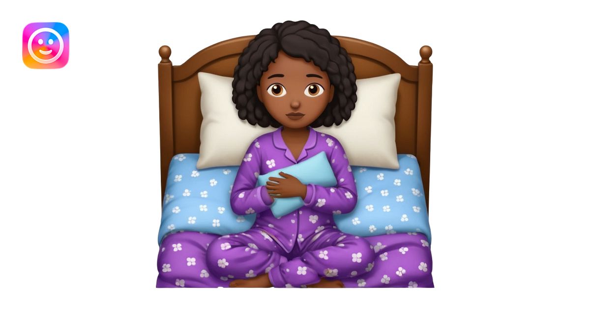 black girl tired in bed emoji | AI Emoji Generator