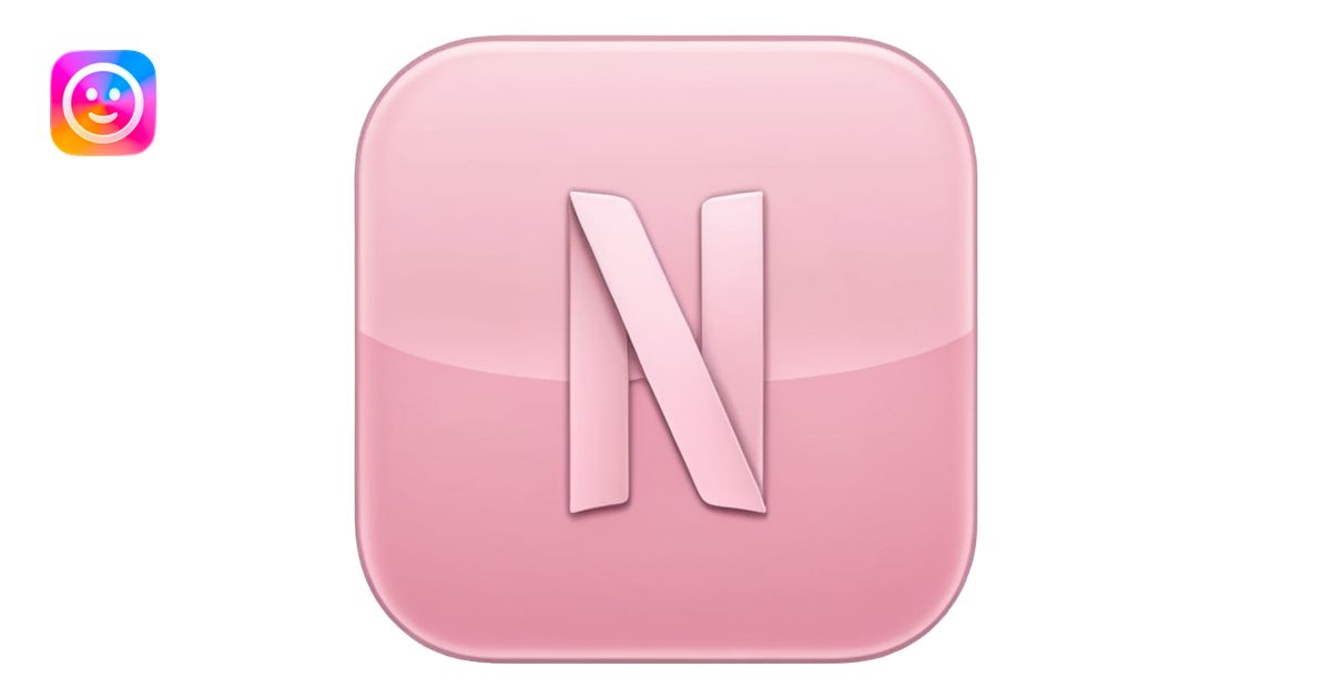 Netflix aesthetic "N" logo in pastel pink emoji | AI Emoji Generator