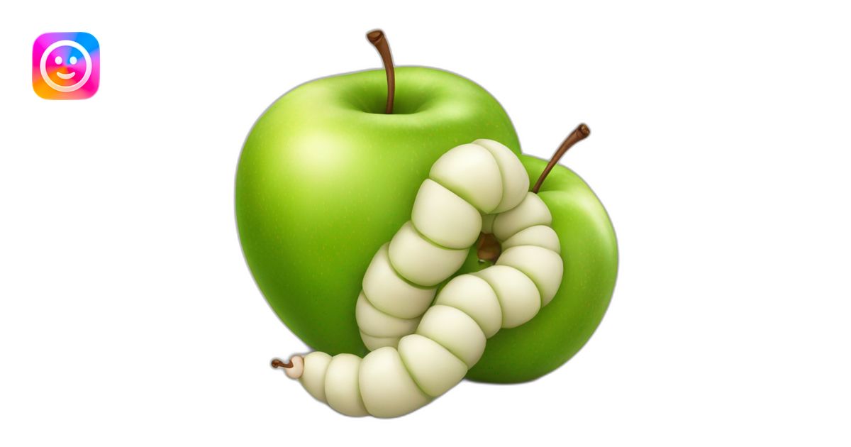 realistic Apple with worm emoji | AI Emoji Generator