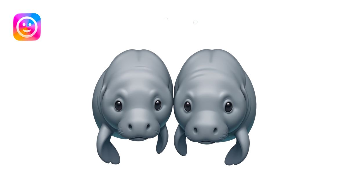 two manatees sad and apart emoji | AI Emoji Generator