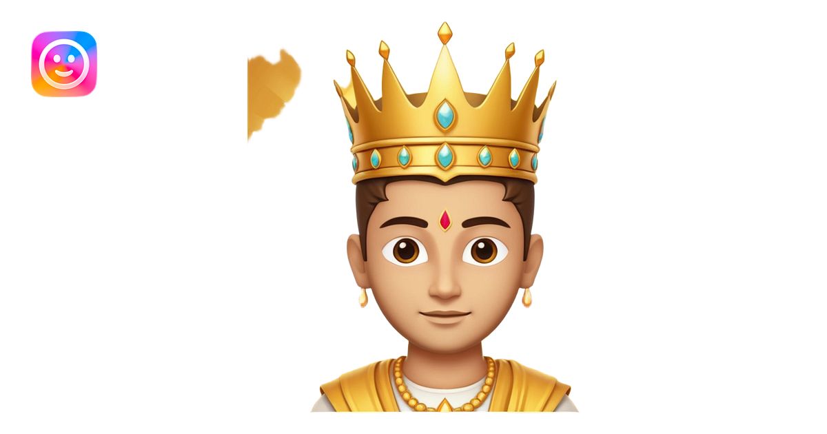 Hindu god Surya portrait, head and shoulders only, radiant golden crown ...