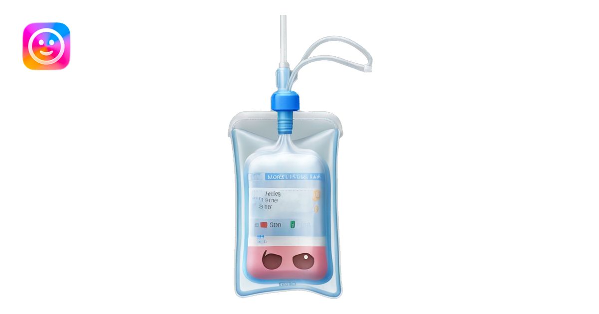 Rectangular transparent plastic iv bag filled with 500ml of fluid ...