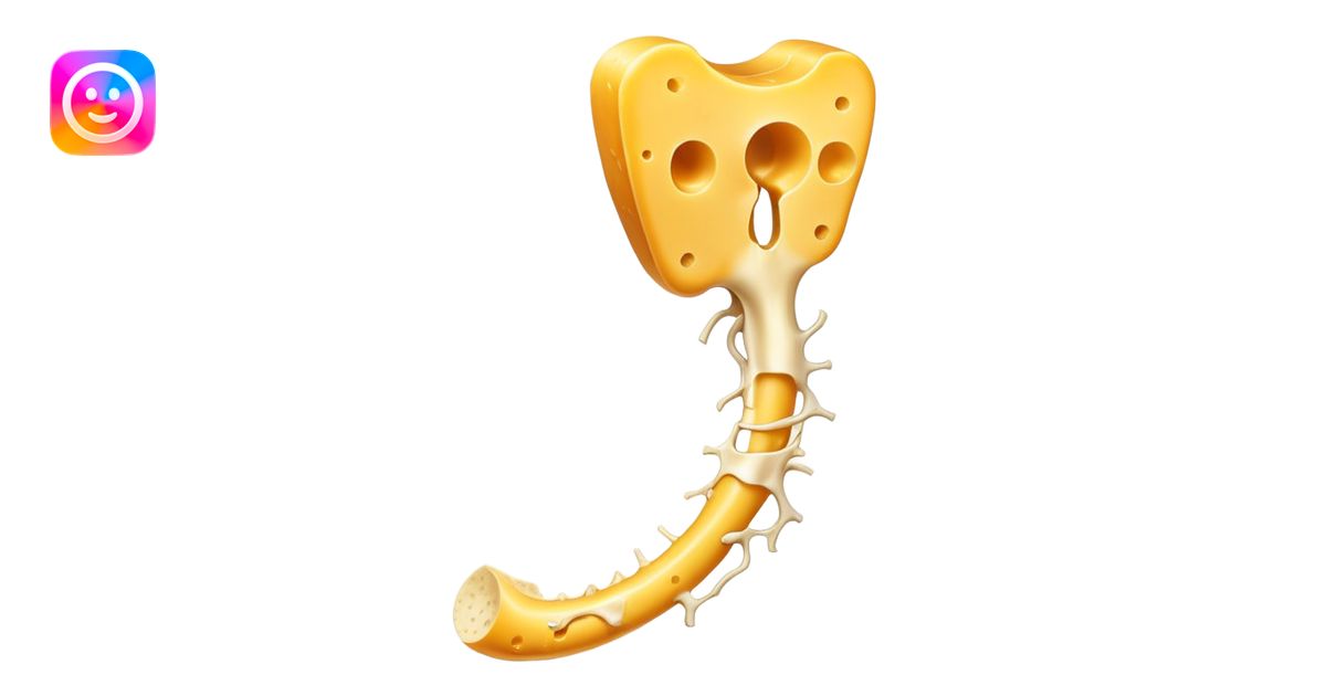 Shredded cheese emitting ethereal golden glow toward a femur bone that ...