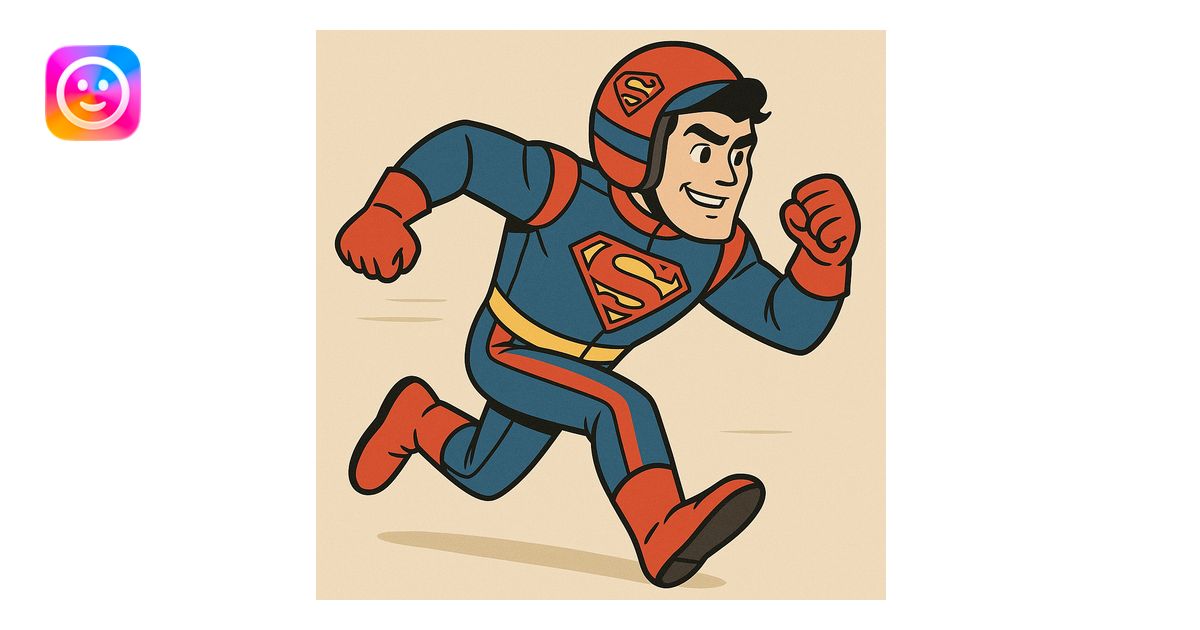 Superman dressed as a race car driver, dynamic action, bold colors ...