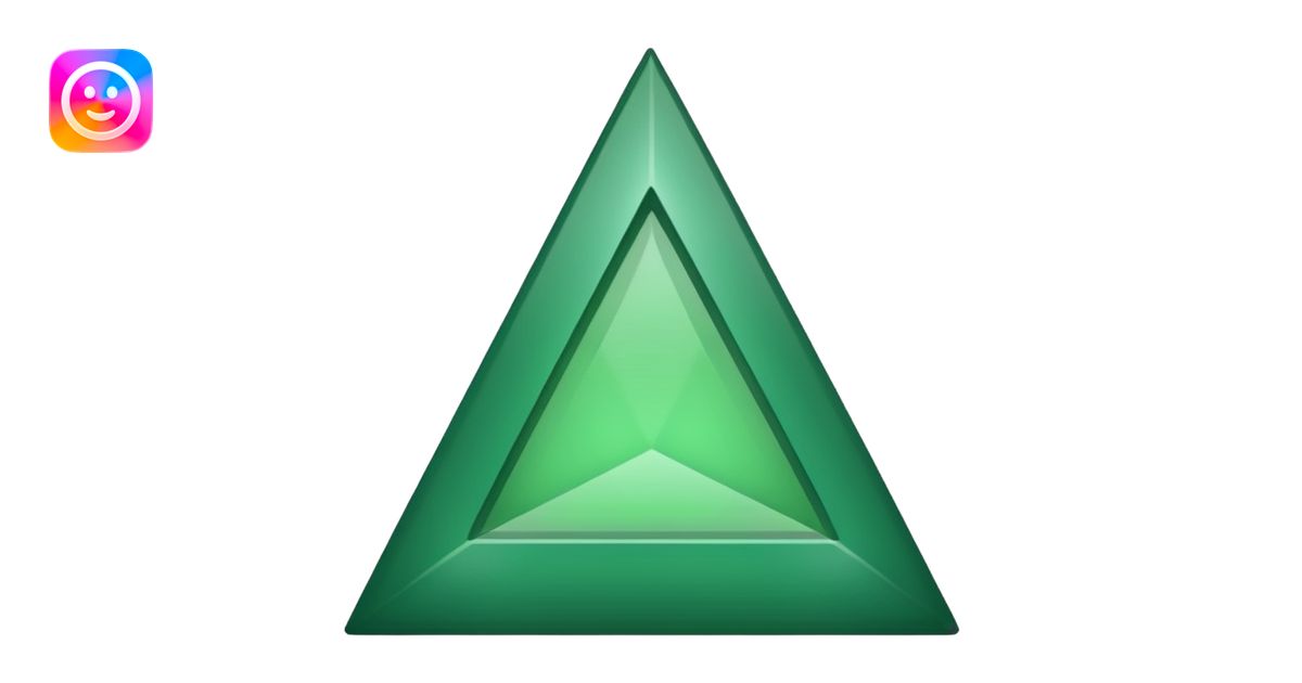 A green upside down triangle needs to face down POINT now emoji | AI ...