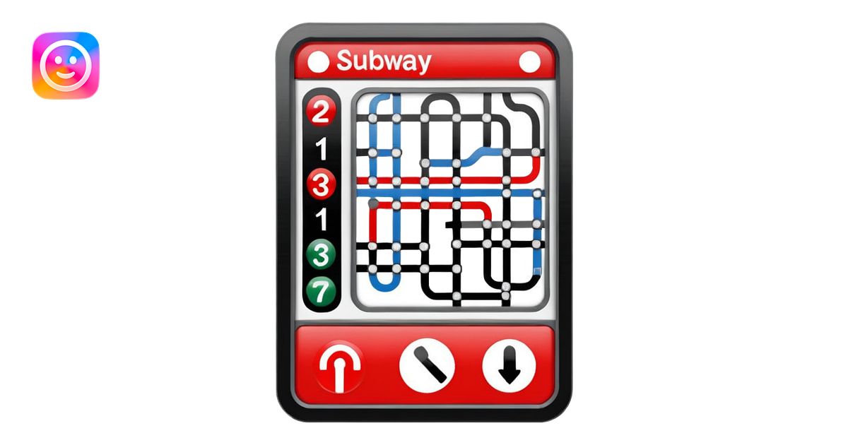 Map Panel – red route diagram, Subway Sign. emoji | AI Emoji Generator
