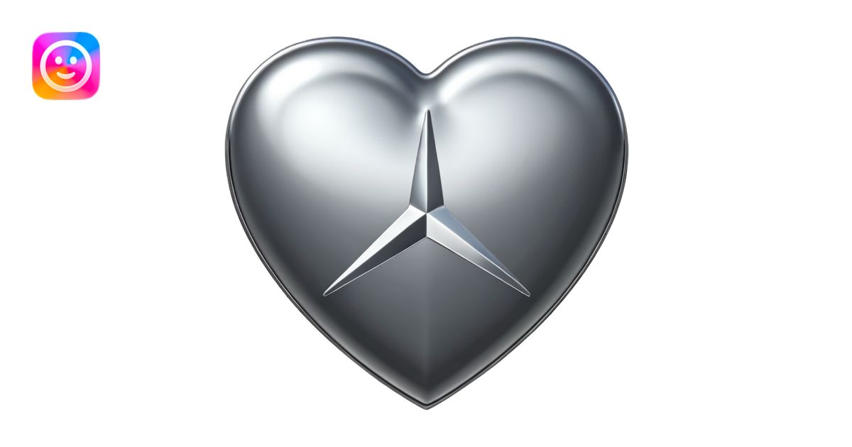 heart shaped Mercedes logo emoji | AI Emoji Generator