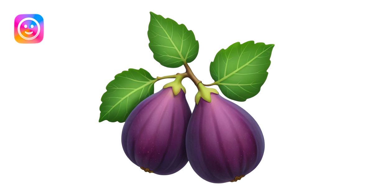 Please create a emoji of a cross-section of a fig with a small leaf ...