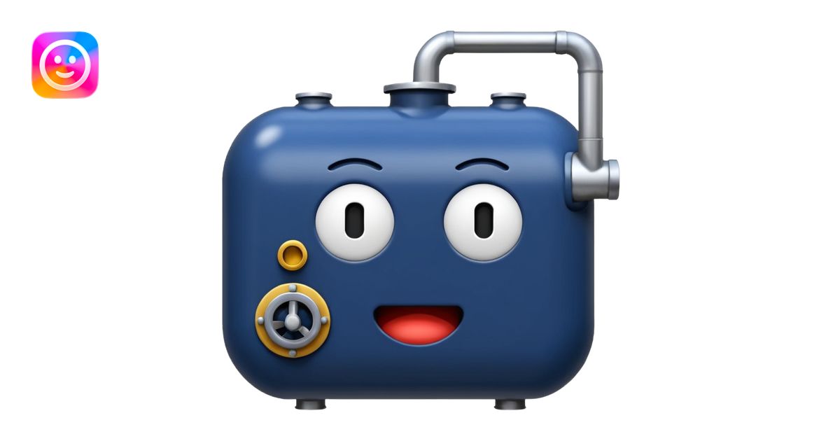 navy blue boiler emoji modern no face detailed emoji | AI Emoji Generator