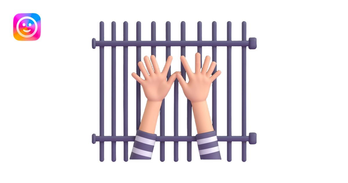 hands grabbing prison bars 3D emoji style emoji | AI Emoji Generator
