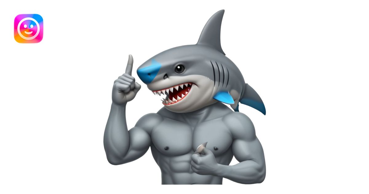 A shark pulling a middle finger emoji | AI Emoji Generator