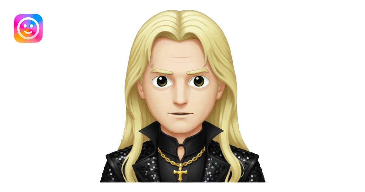 Count Alucard with long blonde hair and black sequin outfit emoji | AI ...