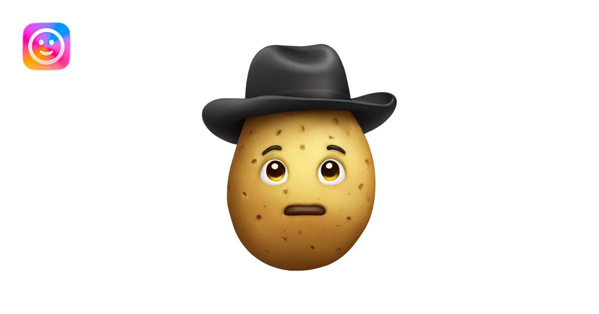 Potato with hat emoji | AI Emoji Generator
