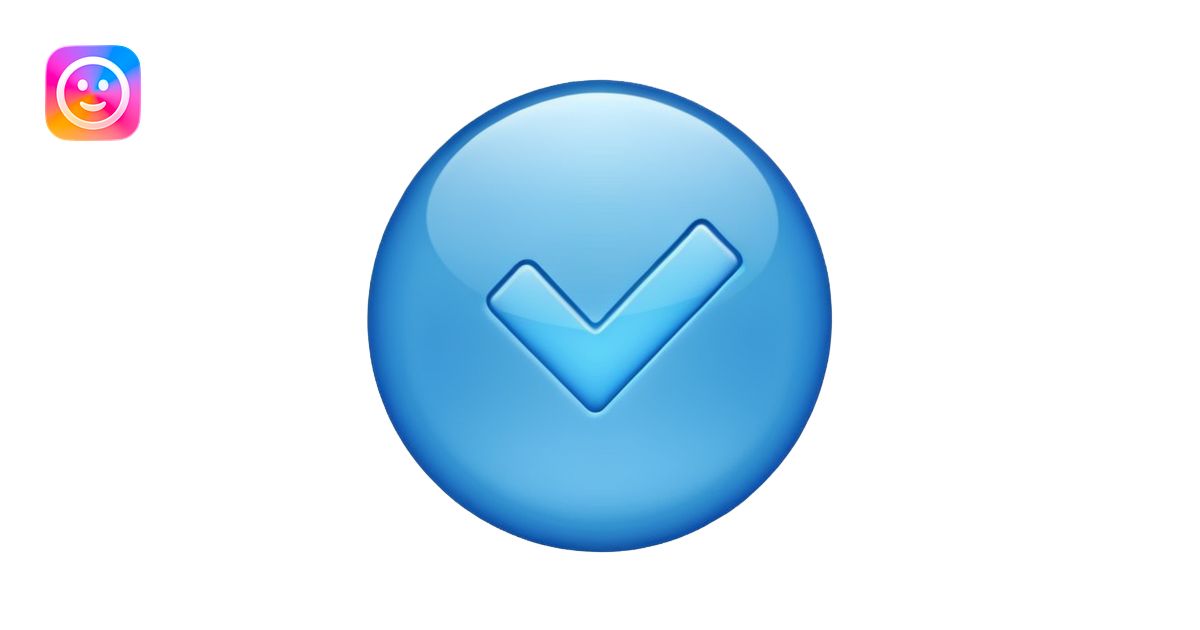 A blue verification emoji | AI Emoji Generator