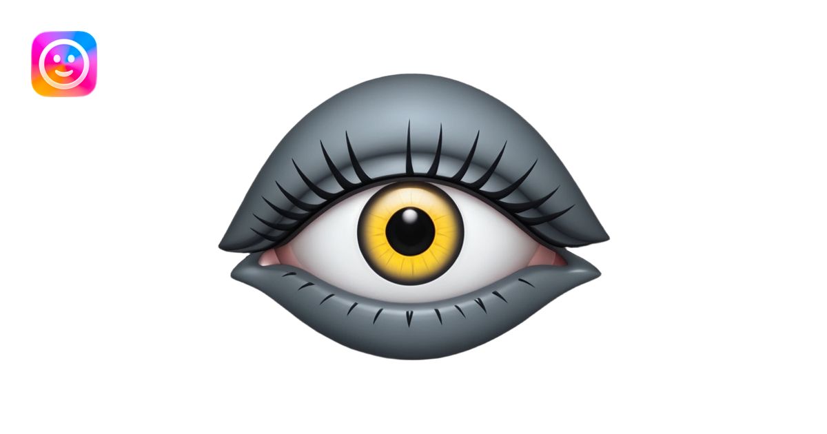 Minimal emoji, gothic futuristic eye, cold grey sclera, the pupil is ...