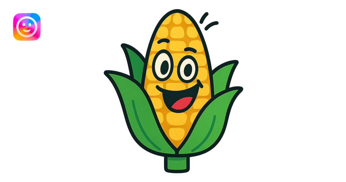 cornball, playful, cartoon style illustration | AI Emoji Generator