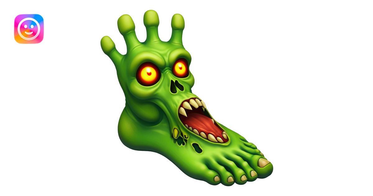 radioactive foot with evil face emoji | AI Emoji Generator