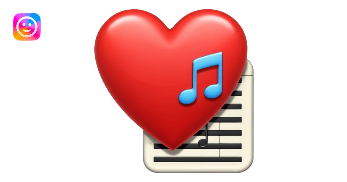 Coeur avec note de musique emoji | AI Emoji Generator