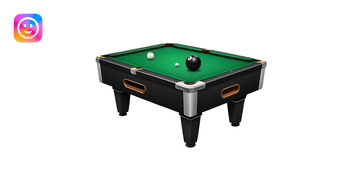 Pool table with the back ball emoji | AI Emoji Generator
