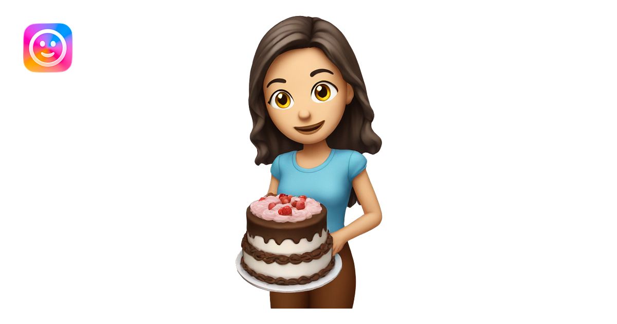 Cake and girl emoji | AI Emoji Generator