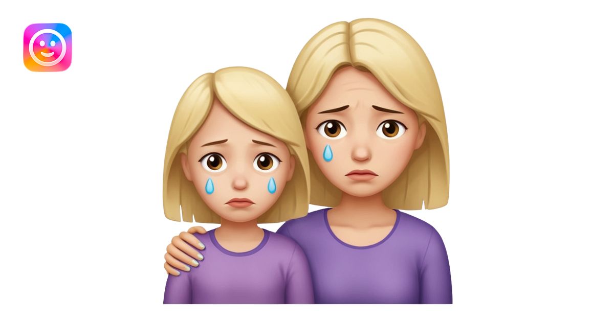 sad family (mom and daughter) emoji | AI Emoji Generator