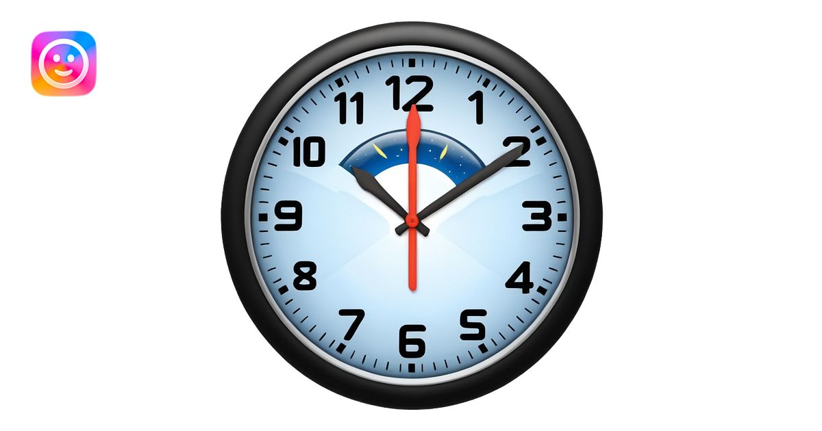 CLOCK SHOWING MIDNIGHT emoji | AI Emoji Generator