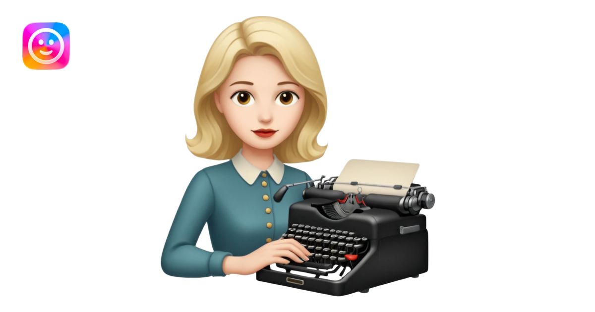 woman with vintage typewriter emoji | AI Emoji Generator