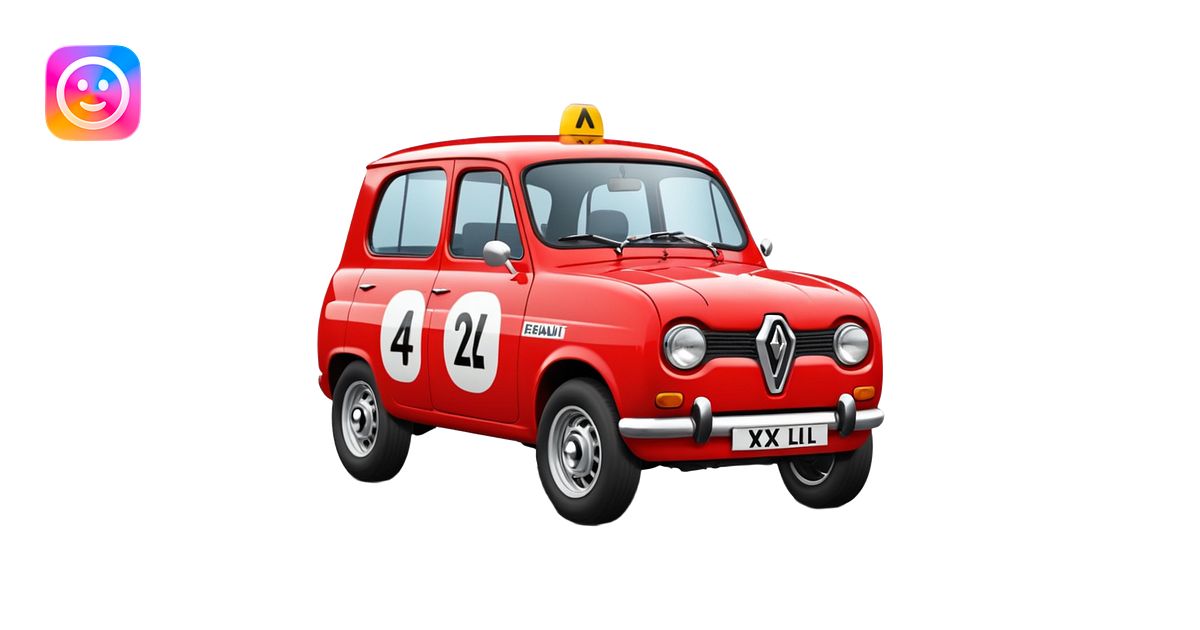 une renault 4L de course de profil emoji | AI Emoji Generator