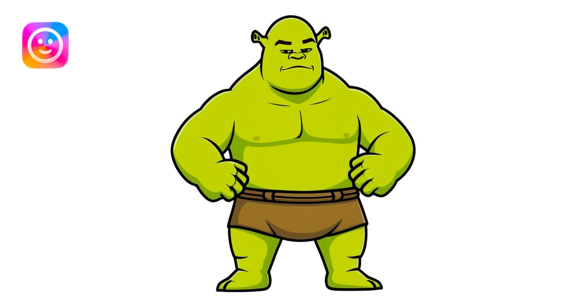 very muscular Shrek soothing Elon Musk, cartoonish style, bright colors ...