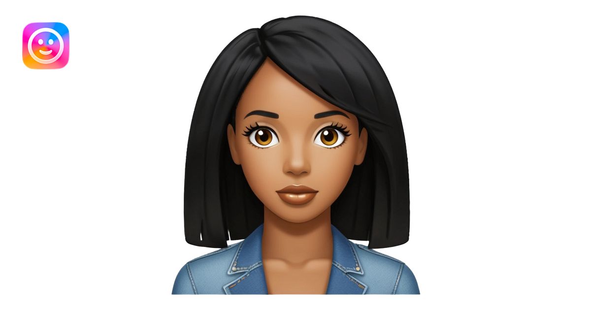 Kelly Rowland with black hair emoji | AI Emoji Generator