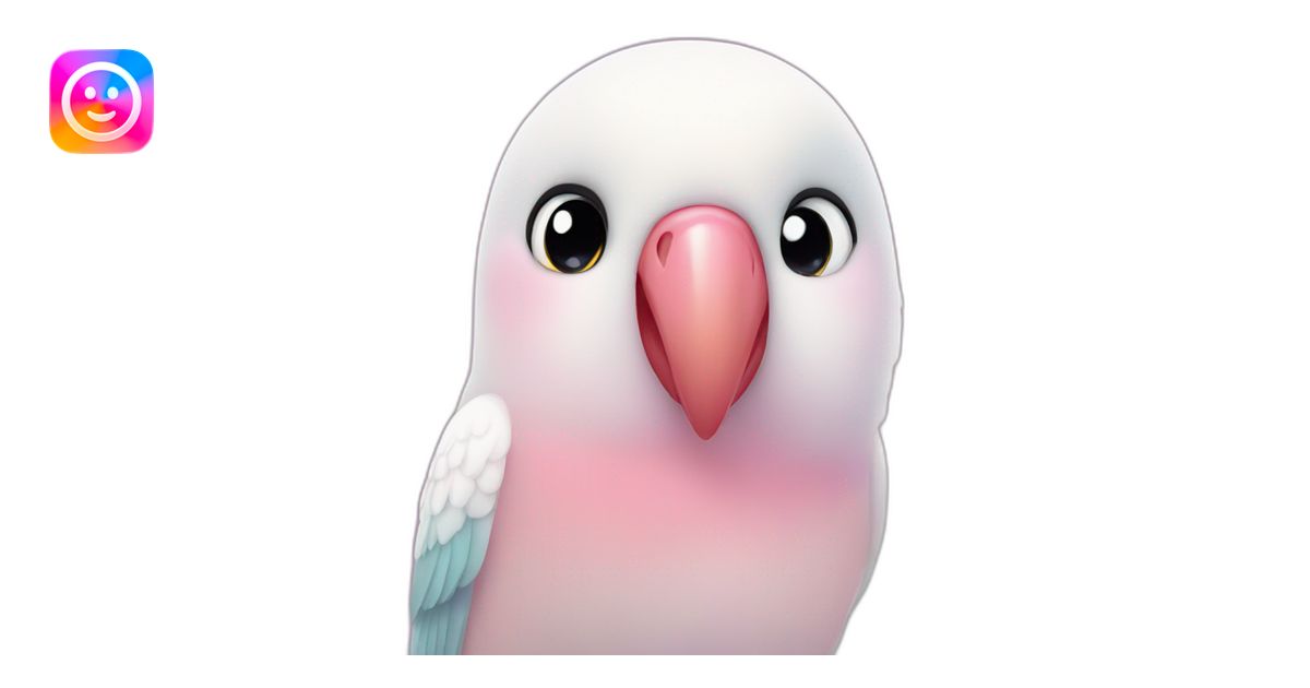 Lovebird white with pink beak emoji | AI Emoji Generator