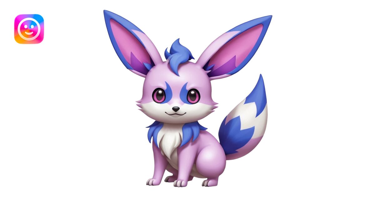 Shiny White with Violet and Indigo and pink markings Eevee-Minccino ...